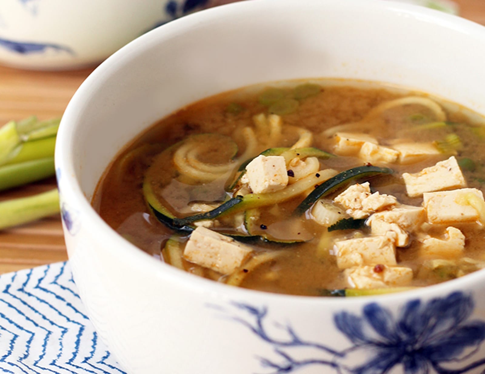 Miso Green Tea and Ginger Zoodle Soup With Tofu [Vegan] – One Green Planet