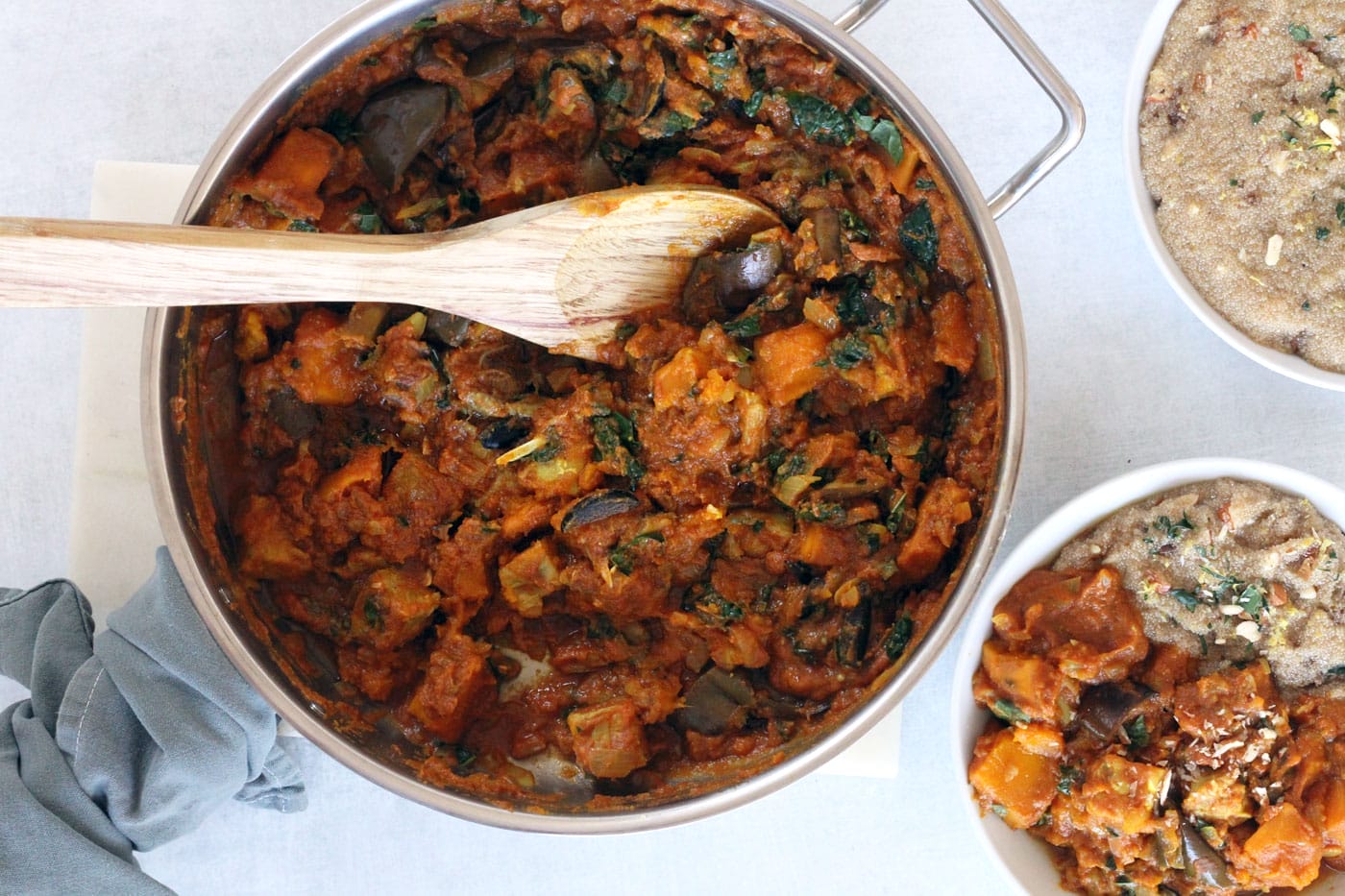 Moroccan-Spiced Vegetable Stew with Lemon Almond Amaranth [Vegan] – One ...